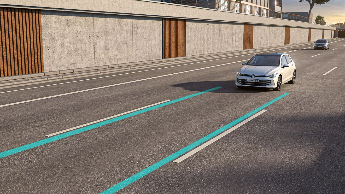 Der neue VW Golf | Spurwechsel- und Spurhalteassistent
